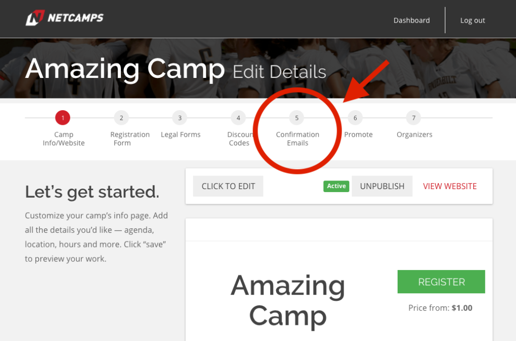 Send Reminder Emails to Campers Automatically - NetCamps